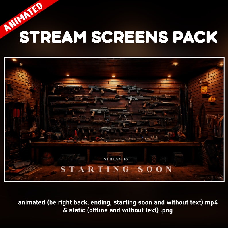 Shooter Armery Twitch Overlay Animated Pack Fire Guns Weapons Room ...