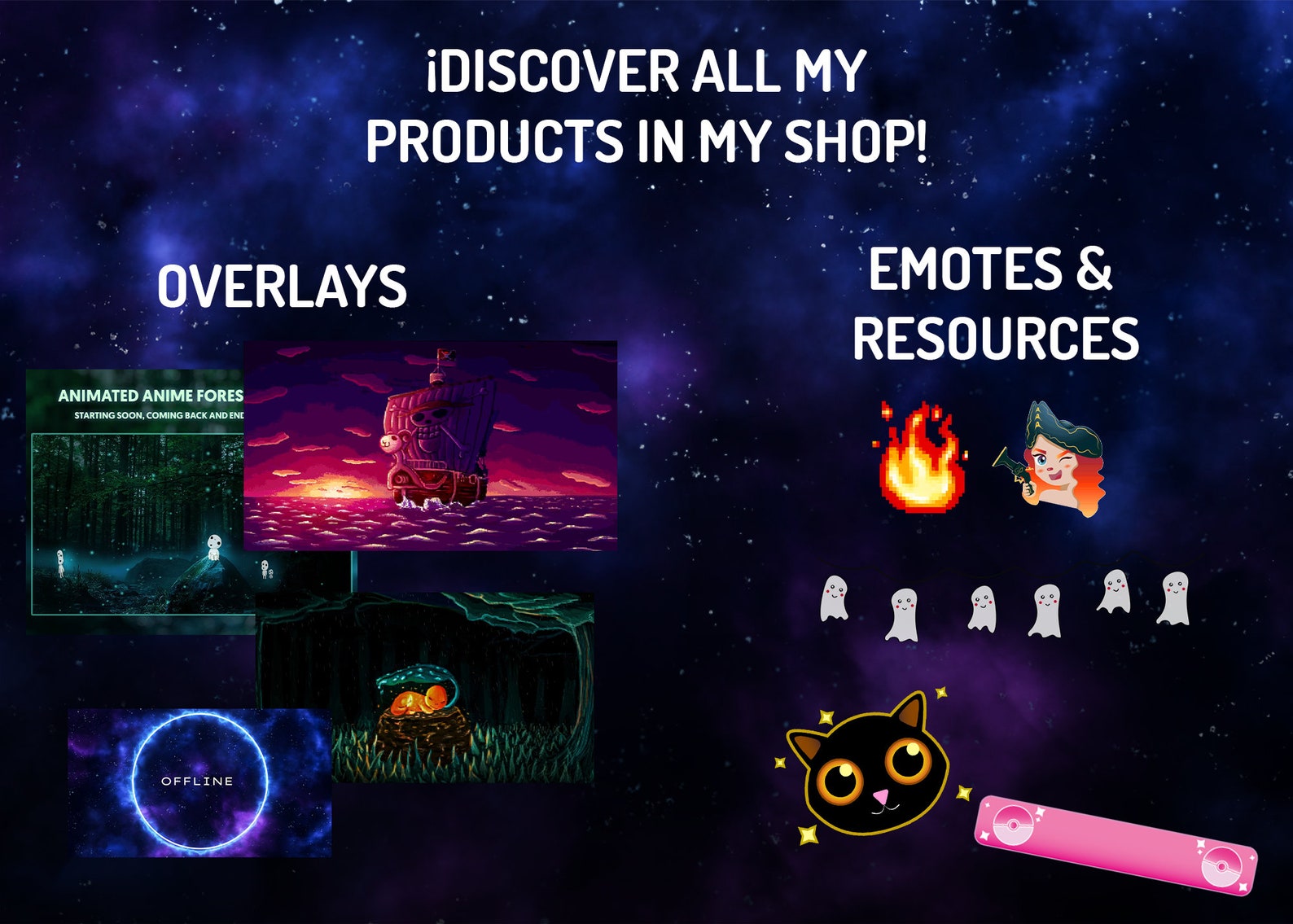 Circle Spotlight Twitch Animated Overlay Pack - Cozy Universe Screen ...