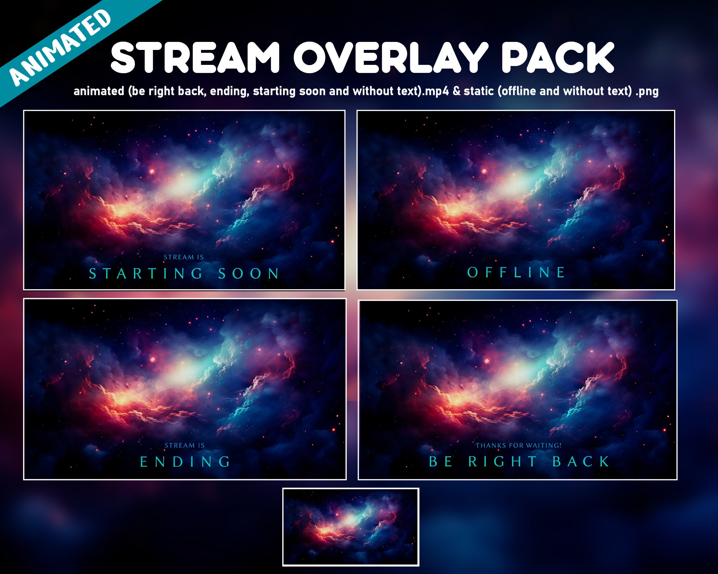 Celestial Twitch Overlay Animated Package - Aesthetic Stream Overlay ...