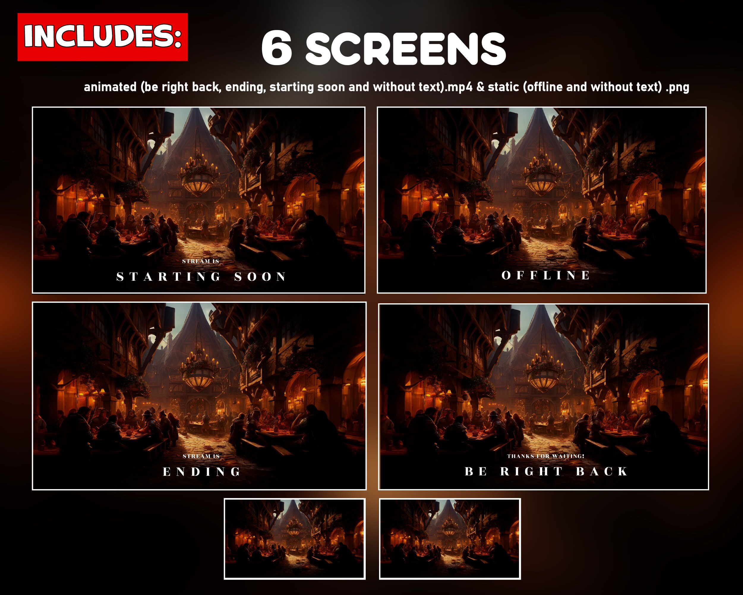 Medieval Tavern Twitch Overlay Animated Pack - Cozy Themed D&d Cute ...