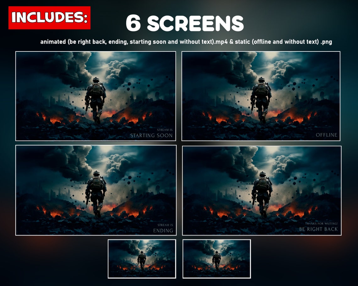 Shooter Twitch Overlay Animated Pack Inspired Background Cod War ...