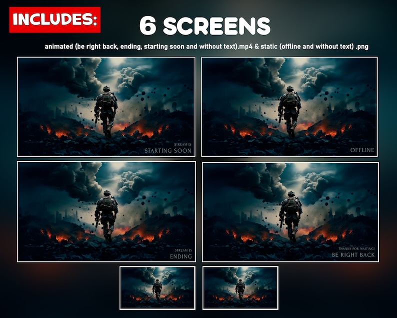 Shooter Twitch Overlay Animated Pack Inspired Background Cod War ...