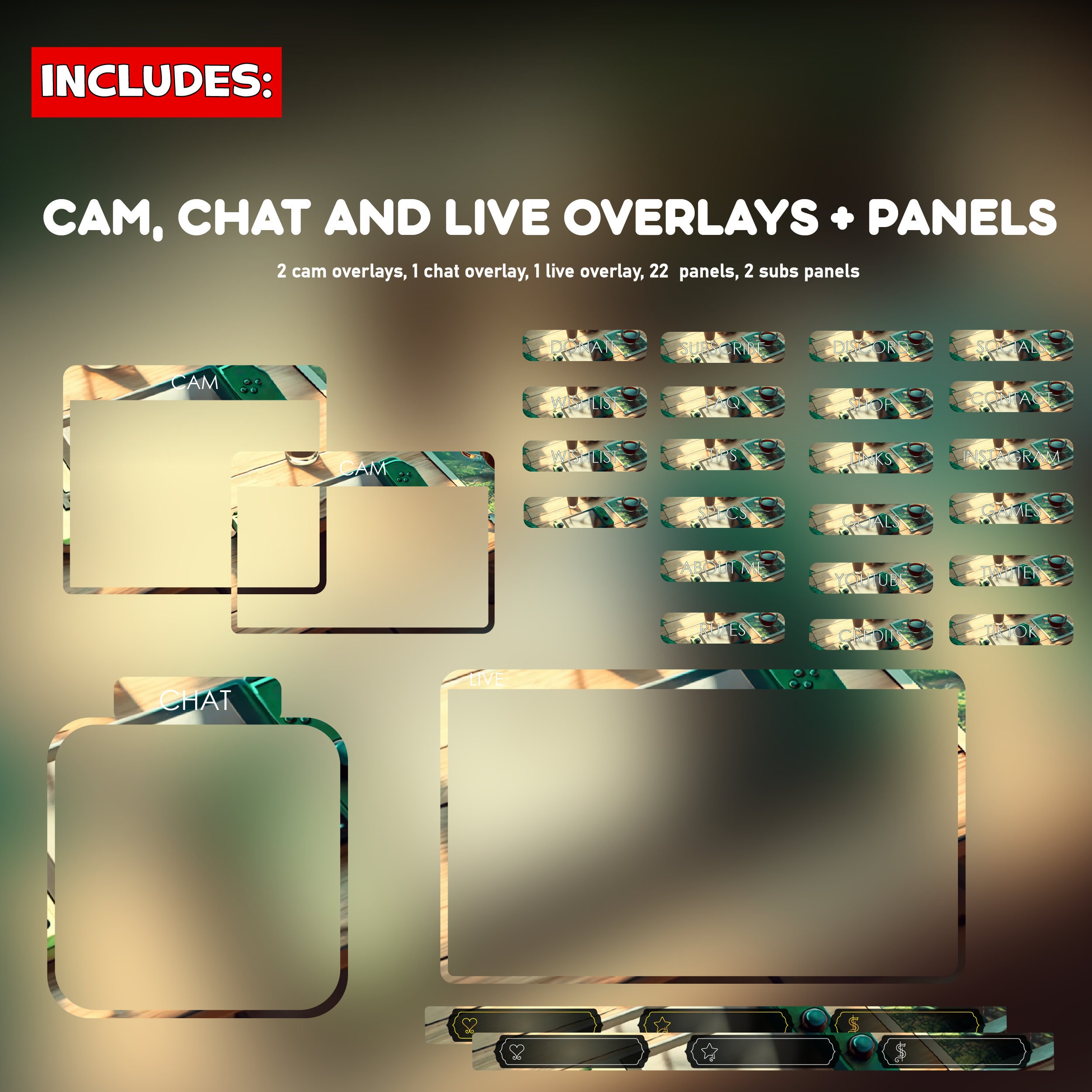 Cozy Gaming Console Twitch Overlay Animated Package Cute Screens ...