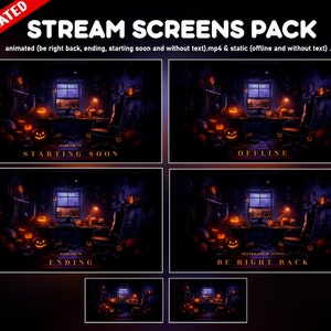 Goth Twitch Overlay Animated Pack - Spooky Pumpkin Bedroom Halloween ...