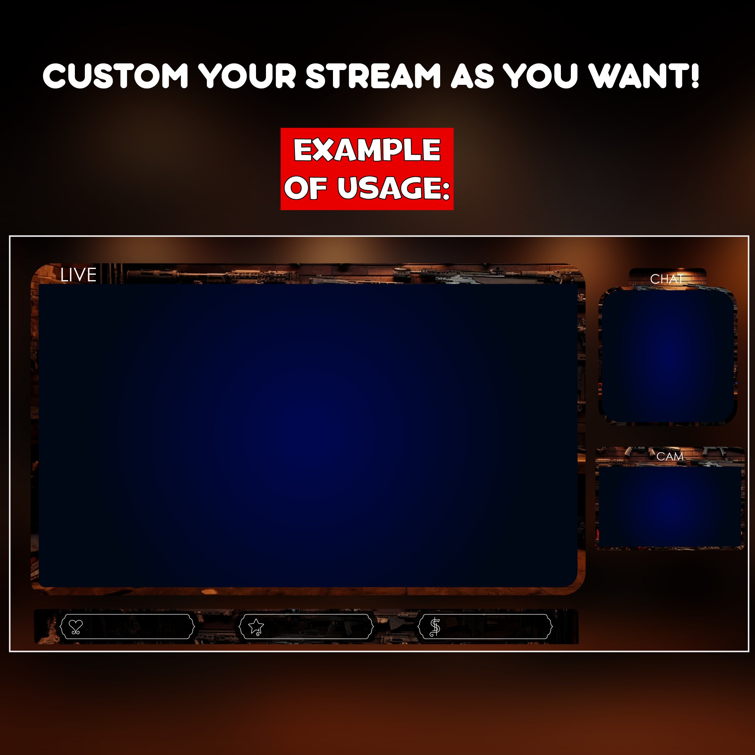 Shooter Armery Twitch Overlay Animated Pack Fire Guns Weapons Room ...