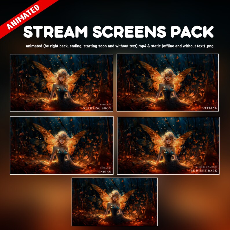 Fairy Fantasy Twitch Overlay Animated Pack - Whimsical Background Cozy ...