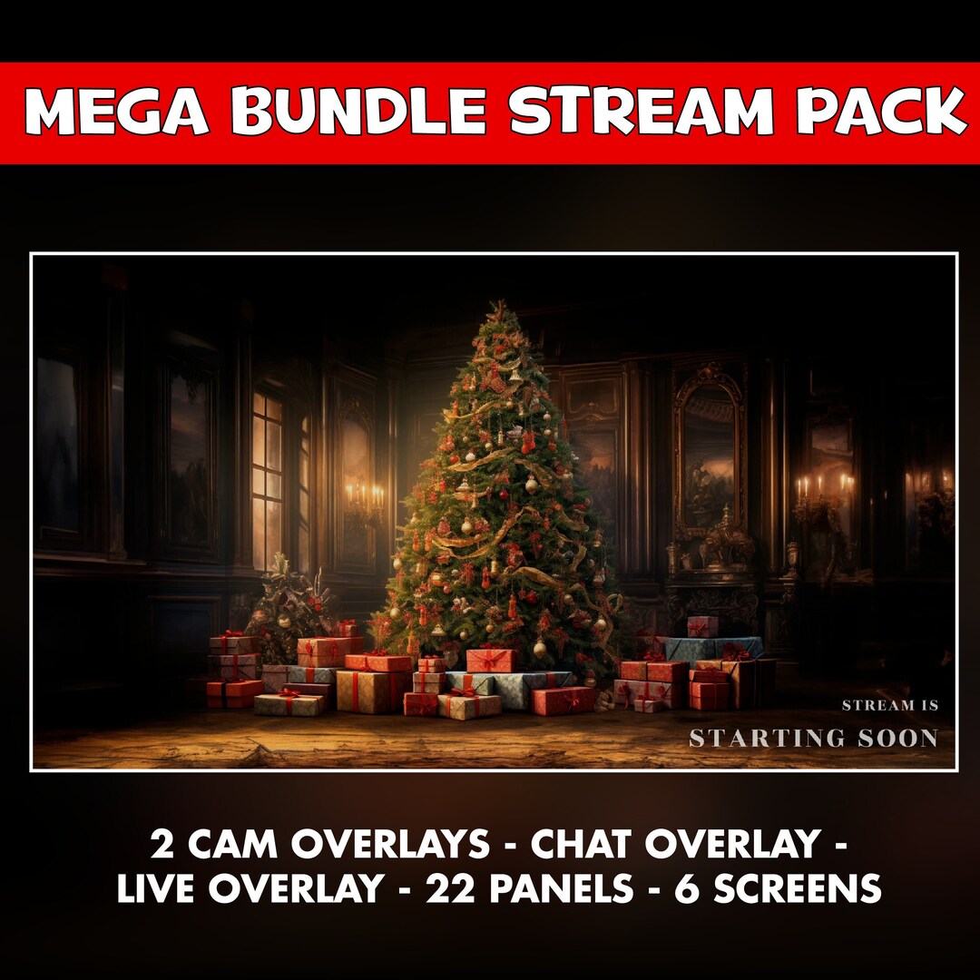 Christmas Twitch Overlay Animated Pack -christmas Tree Background ...