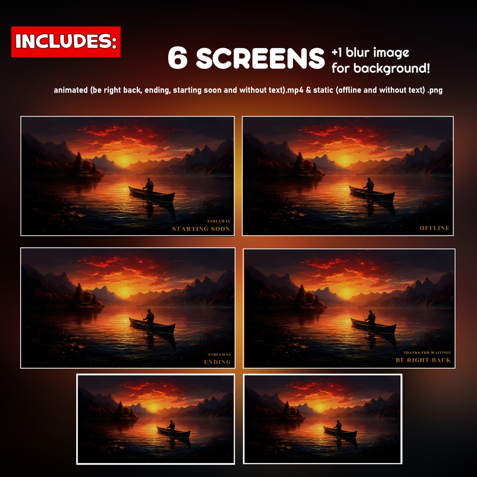 Fishing Boat Twitch Overlay Animated Pack - Fisher Boat River ...