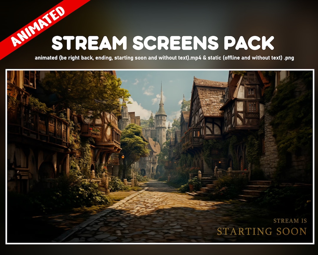 Cozy Medieval Twitch Overlay Animated Pack - Medieval Village Cute ...