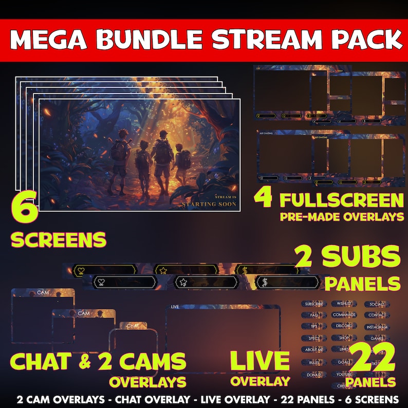 Cozy Multiplayer Twitch Overlay Animated Pack - Coop D&d Cute ...