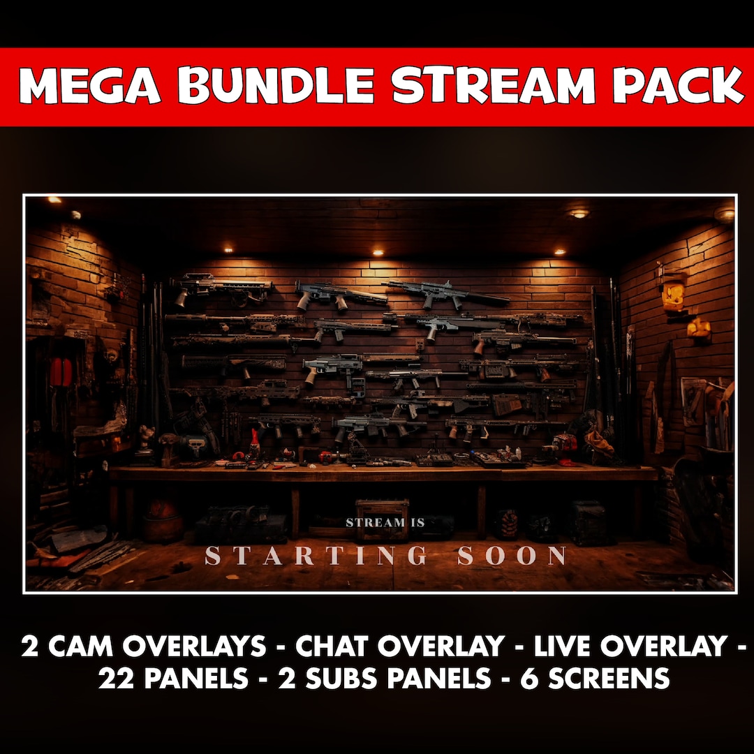 Shooter Armery Twitch Overlay Animated Pack Fire Guns Weapons Room ...