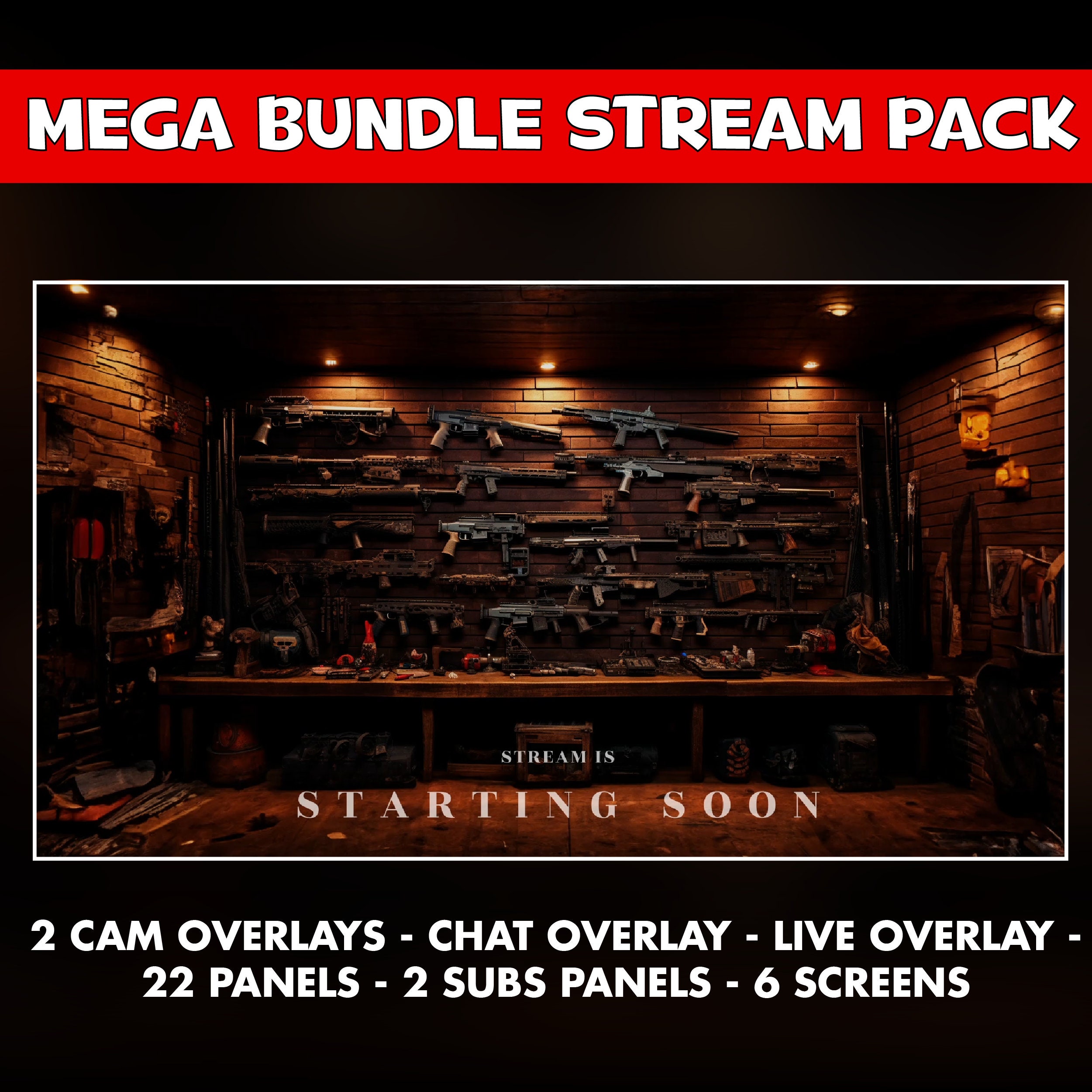 Shooter Armery Twitch Overlay Animated Pack Fire Guns Weapons Room ...