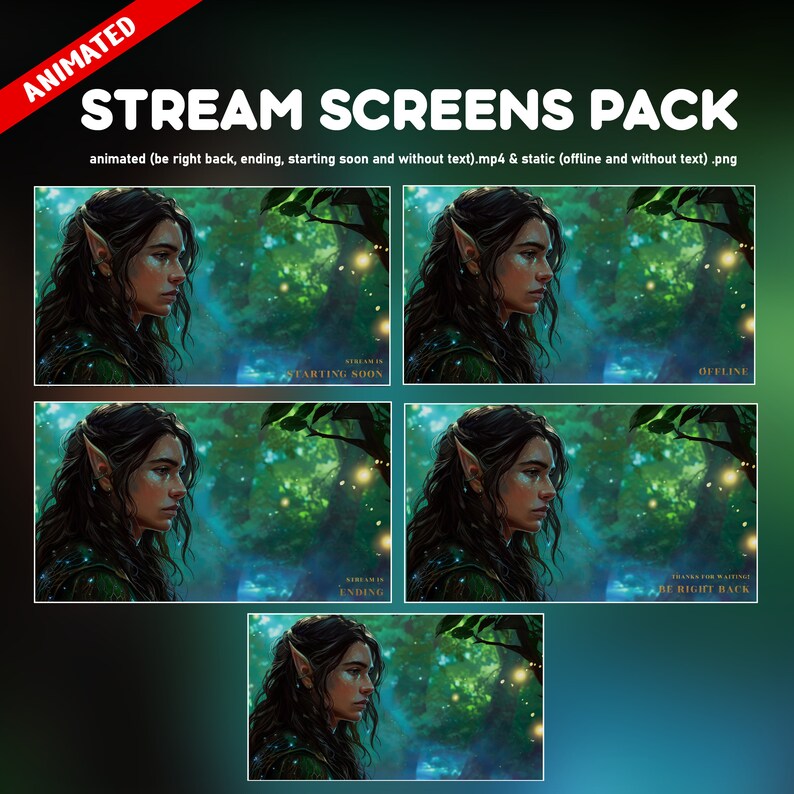 Enchanted Elf Twitch Overlay Pack - Mystical Forest Animated Stream ...