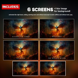 Phoenix Flames Twitch Overlay Animated Pack - Mythological Fantasy Fire ...