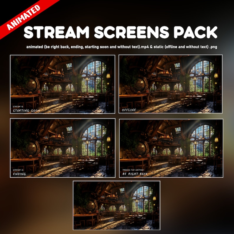 Cozy Medieval Tavern Twitch Overlay Animated Pack - Medieval D&d Cute ...
