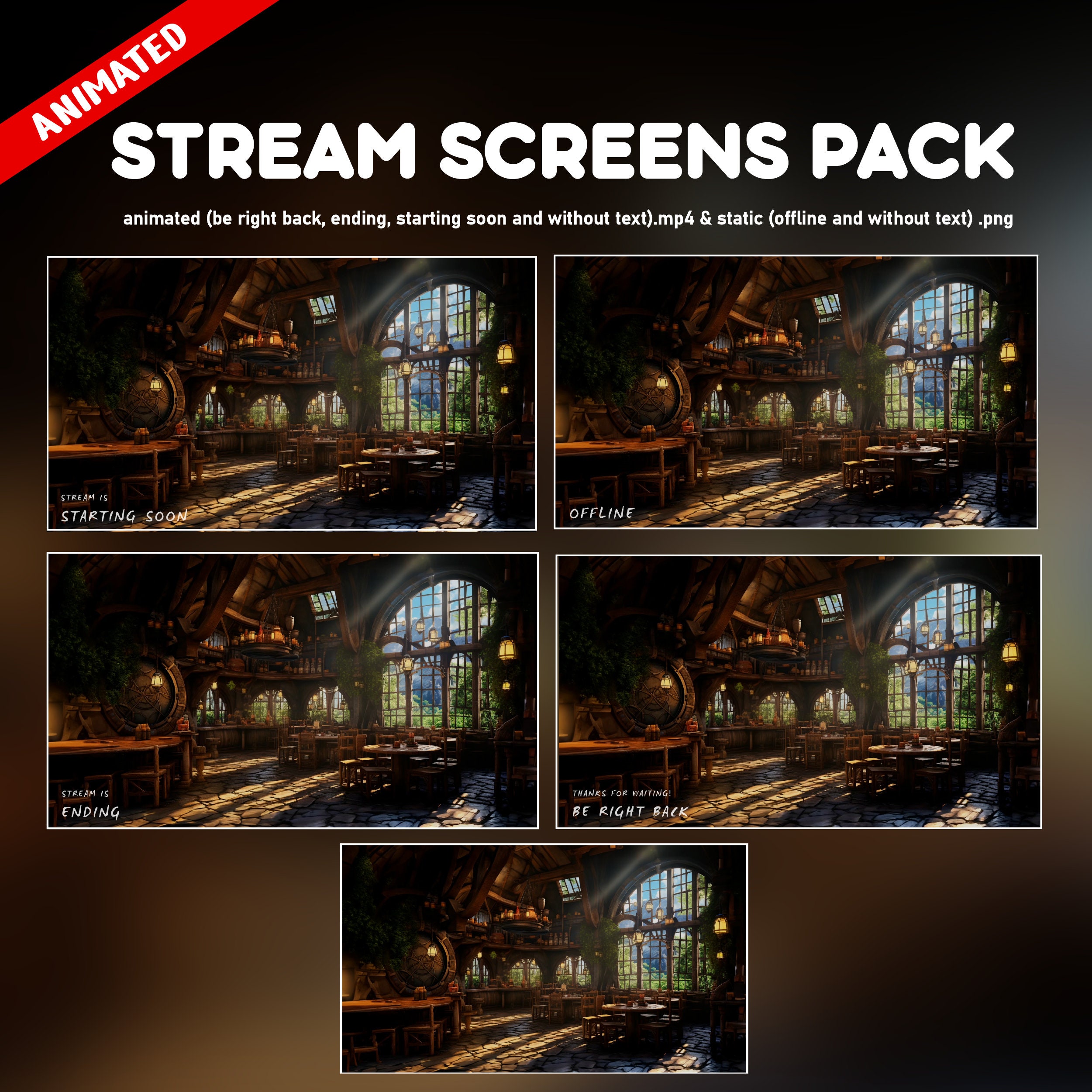Cozy Medieval Tavern Twitch Overlay Animated Pack - Medieval D&d Cute ...