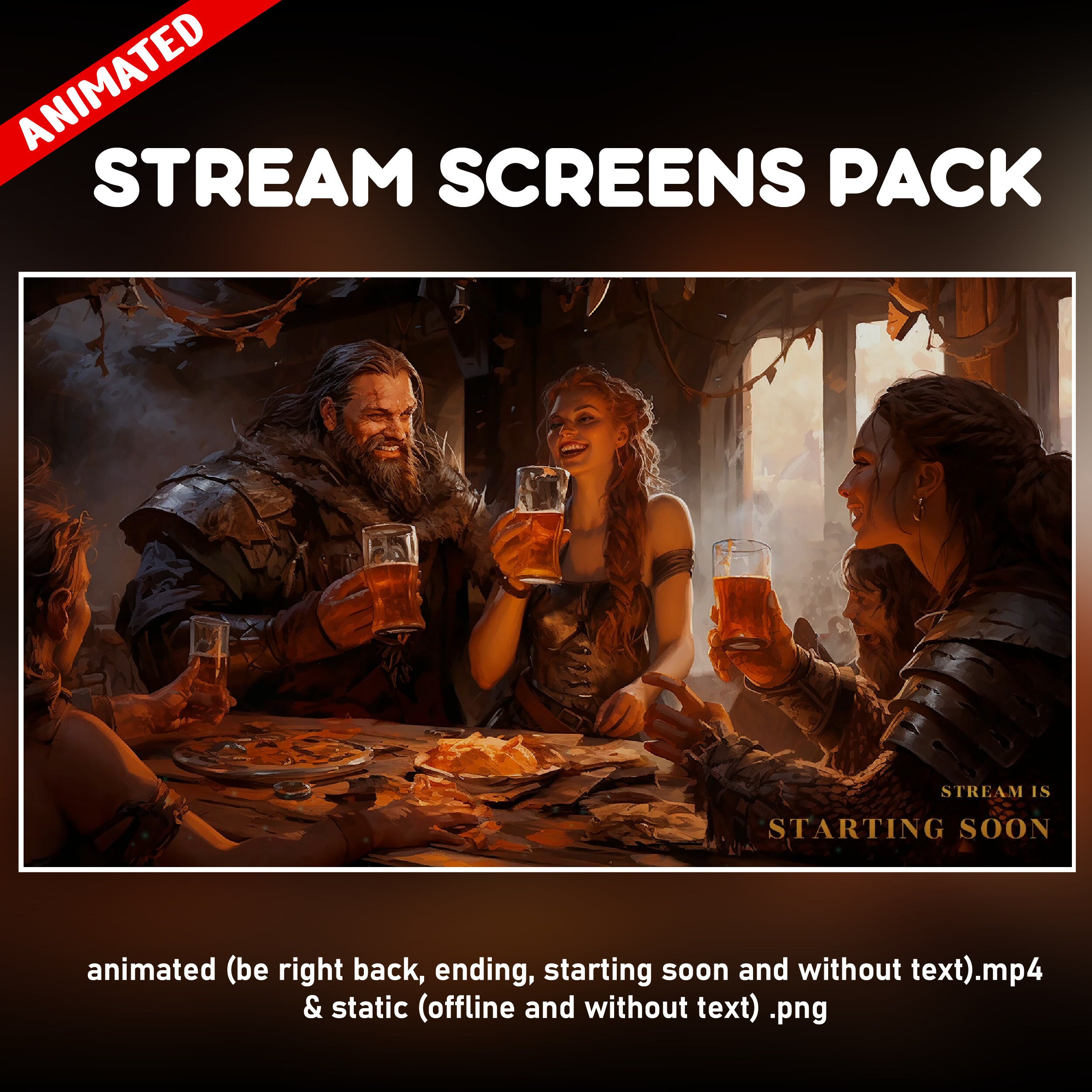 Cozy Medieval Tavern Twitch Overlay Animated Pack - Medieval D&d Cute ...
