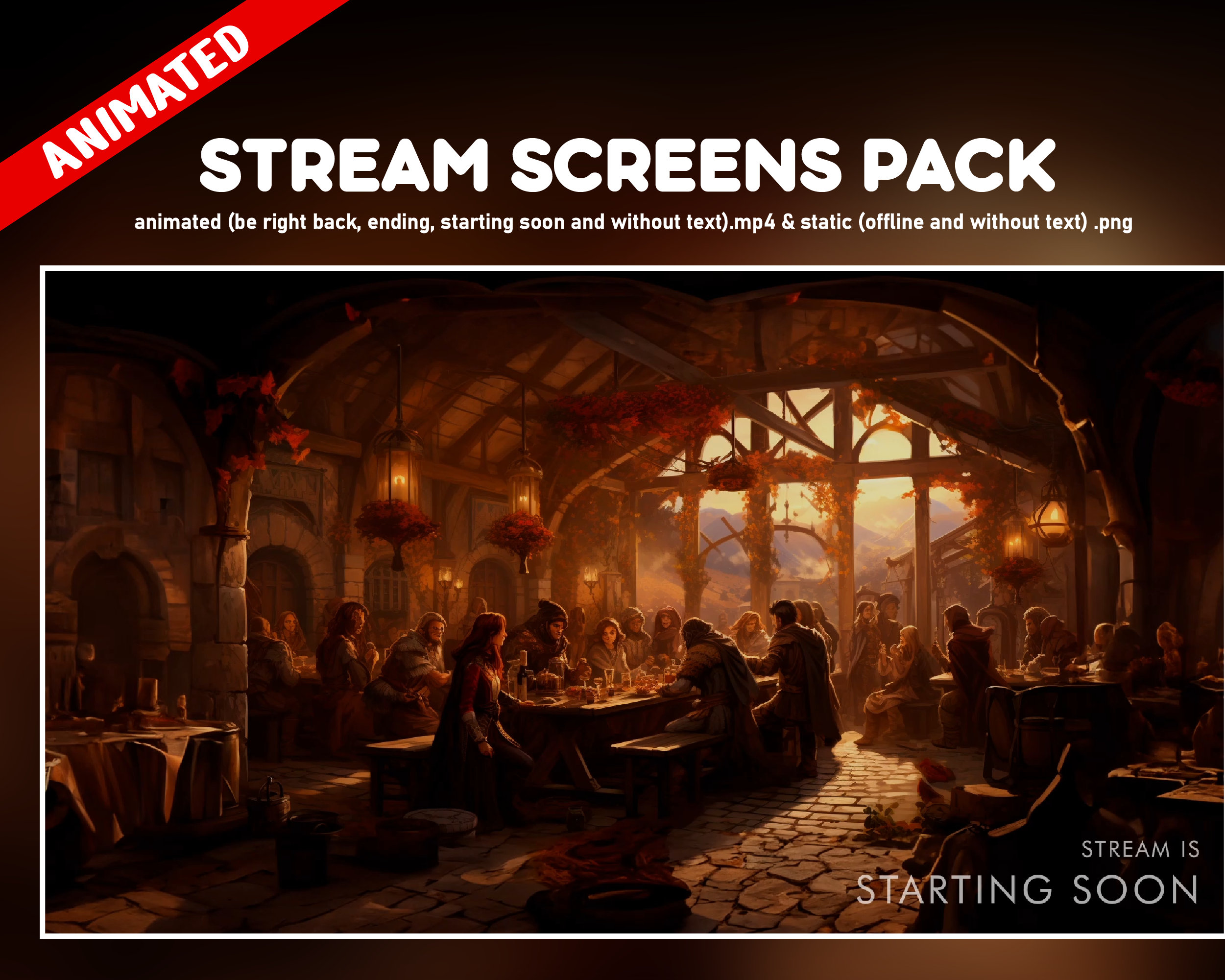 Cozy Medieval Tavern Twitch Overlay Animated Pack Screens - Etsy Australia