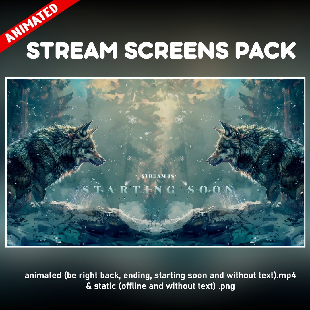 Wolf Twitch Overlay Pack - Majestic Beast Animated Stream Background ...