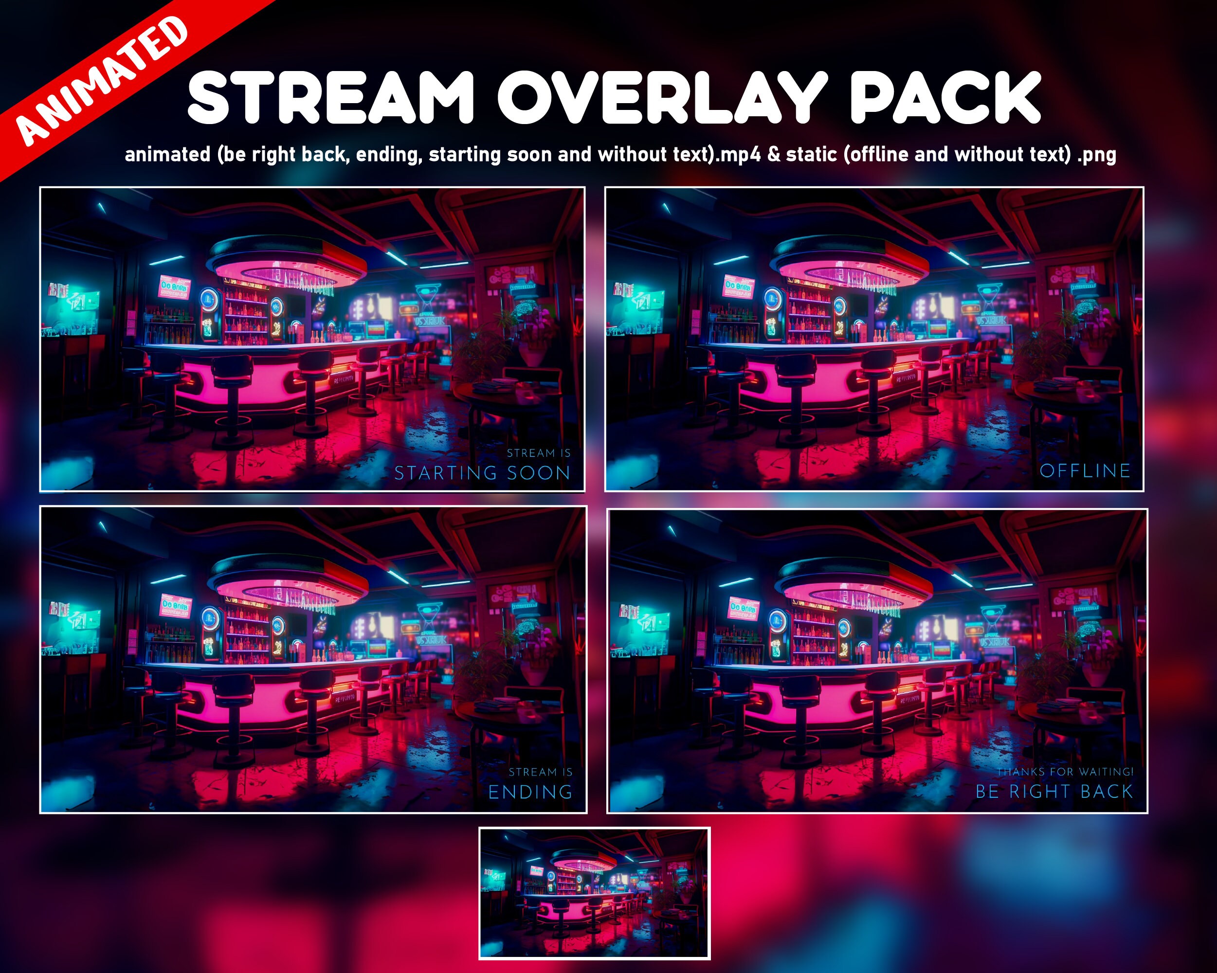 Retro Futuristic Twitch Overlay Animated - Inspired 80s Videogame ...