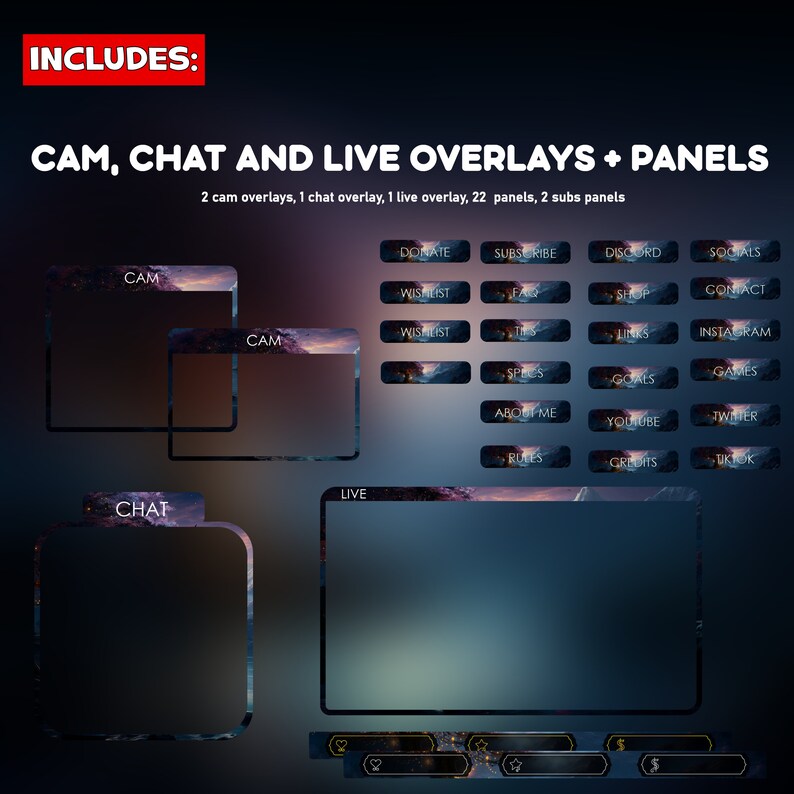 Landscape Fantasy Tree Twitch Overlay Animated Pack Whimsical ...