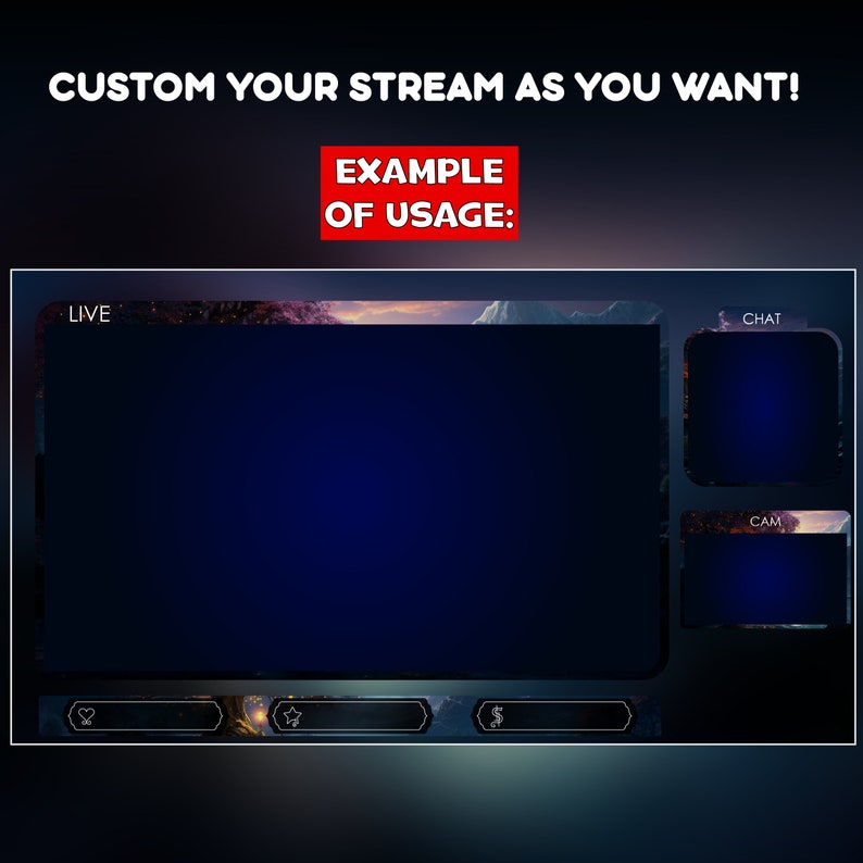 Landscape Fantasy Tree Twitch Overlay Animated Pack - Whimsical ...