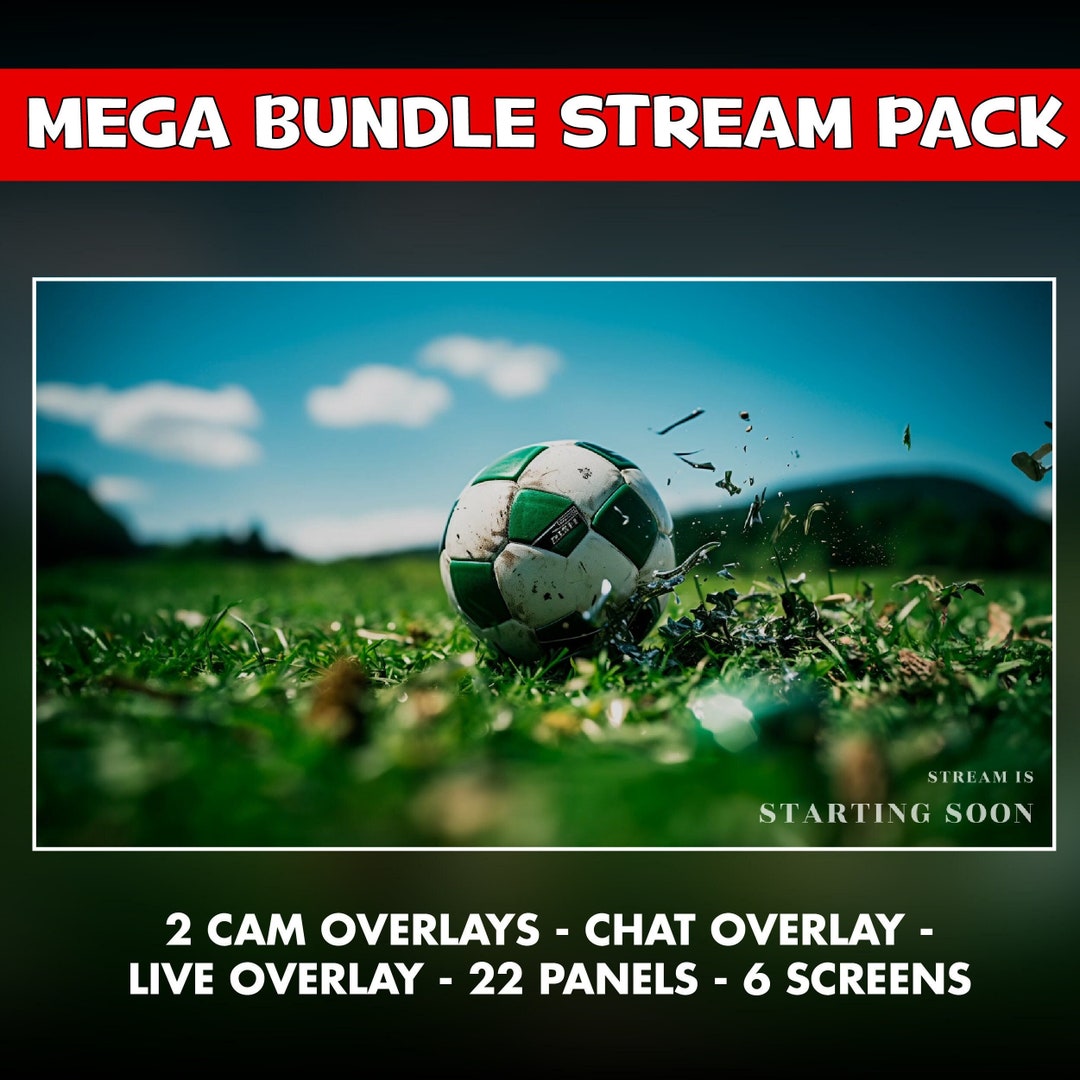 Futbol Twitch Overlay Animated Pack - Stream Screens Bundle Futbol ...