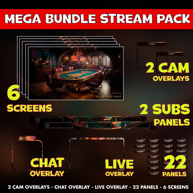 Rol Game Table Twitch Overlay Animated Pack - D&d Table With Dices Room ...