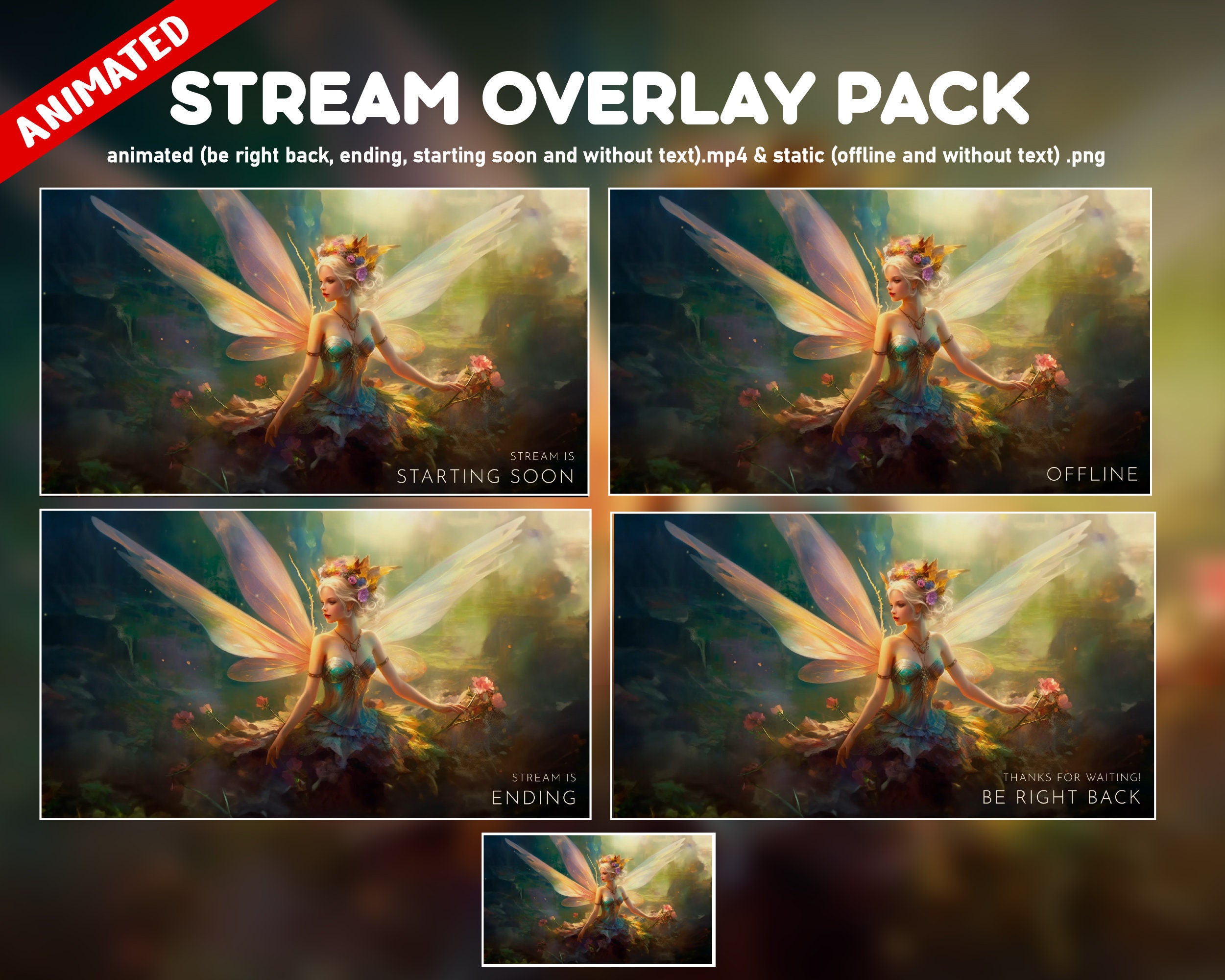 Fairy Twitch Overlay Animated Forest Flower Plants Stream Screens Elevate Your Stream With ...