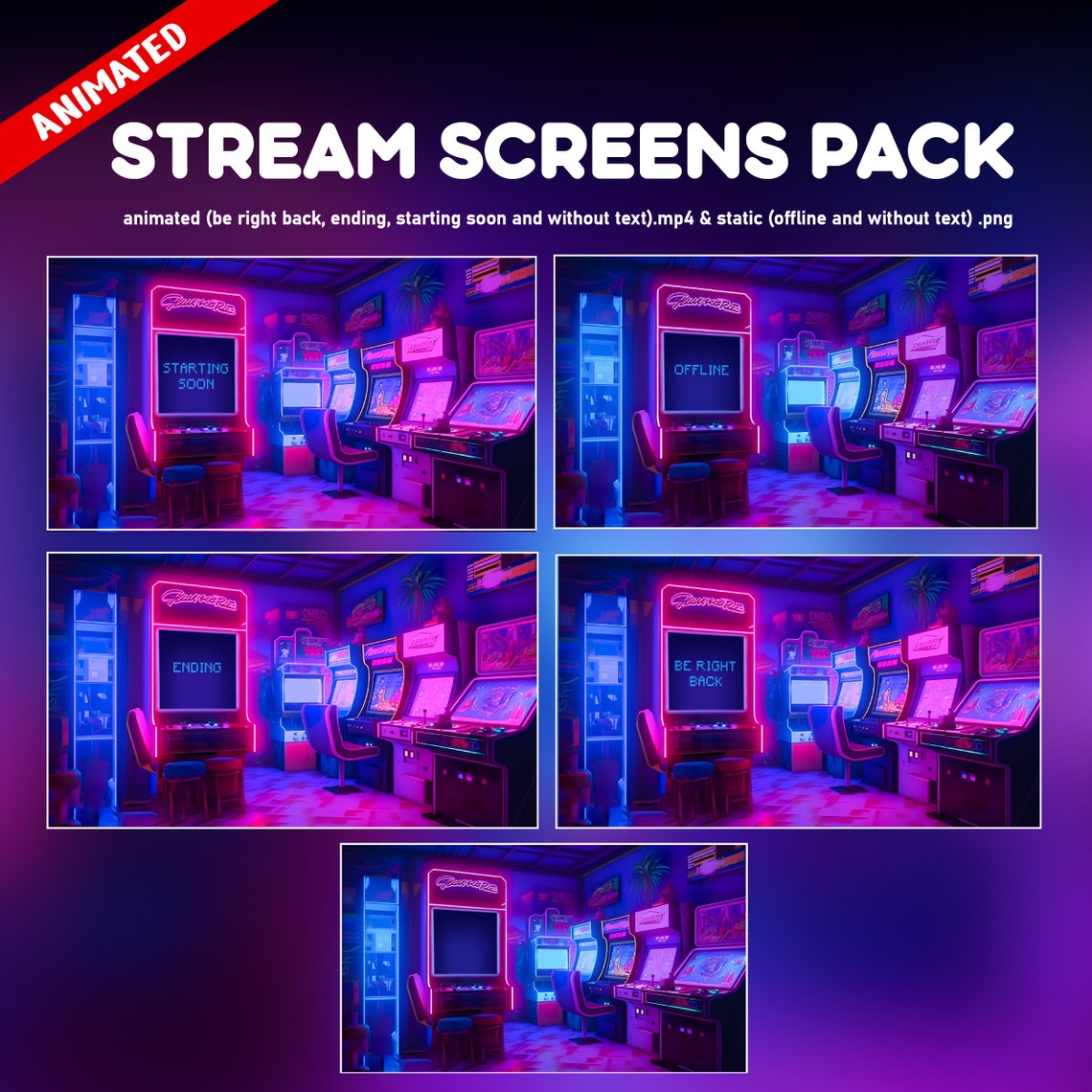 Retro Twitch Overlay Animated Packaged - Inspired 80s Videogame Screens ...