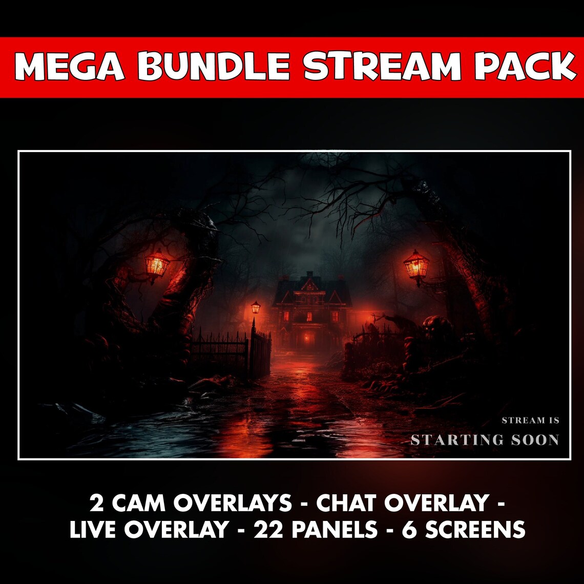 Spooky House Twitch Overlay Animated Pack Halloween Pumpkin Haunted ...