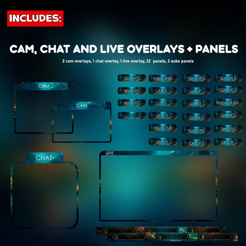 Landscape Fantasy Forest Twitch Overlay Animated Pack Whimsical ...