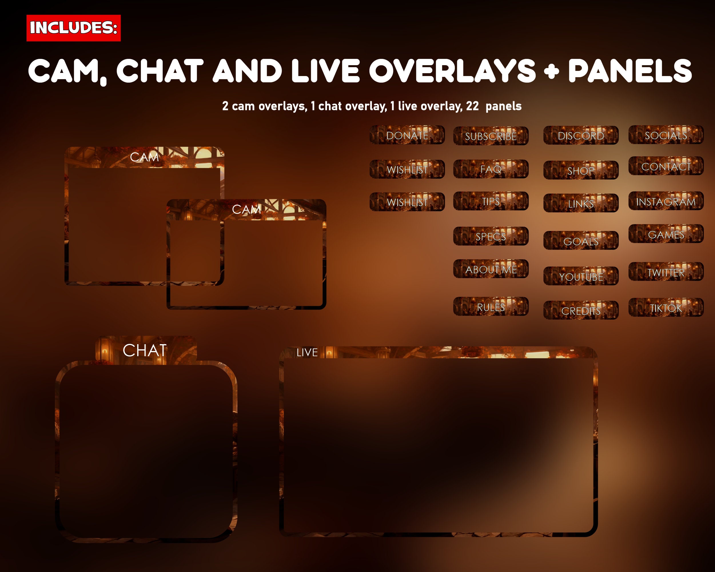 Cozy Medieval Tavern Twitch Overlay Animated Pack D&d Cute Background ...