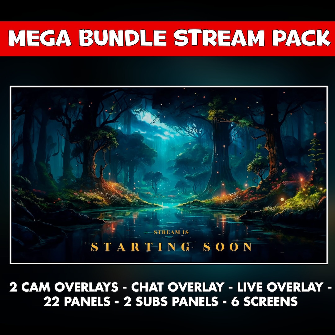 Landscape Fantasy Forest Twitch Overlay Animated Pack - Whimsical ...