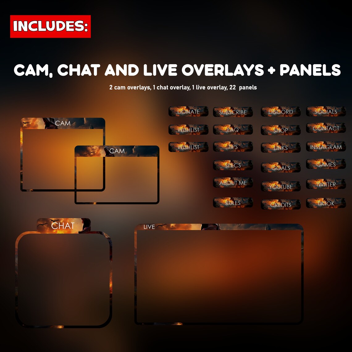 Dinosaur Twitch Overlay Animated Pack - Jurassic Era Background Stream ...