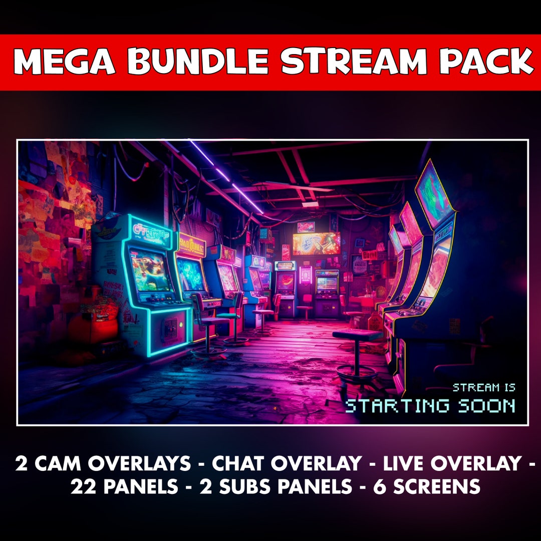 Retro Twitch Overlay Animated Pack - Inspired 80s Videogame Arcade ...