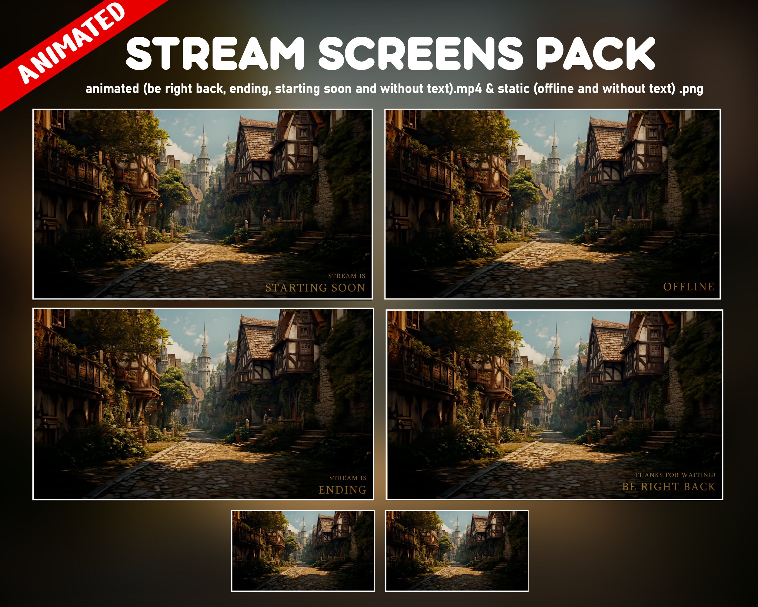 Cozy Medieval Twitch Overlay Animated Pack - Medieval Village Cute ...