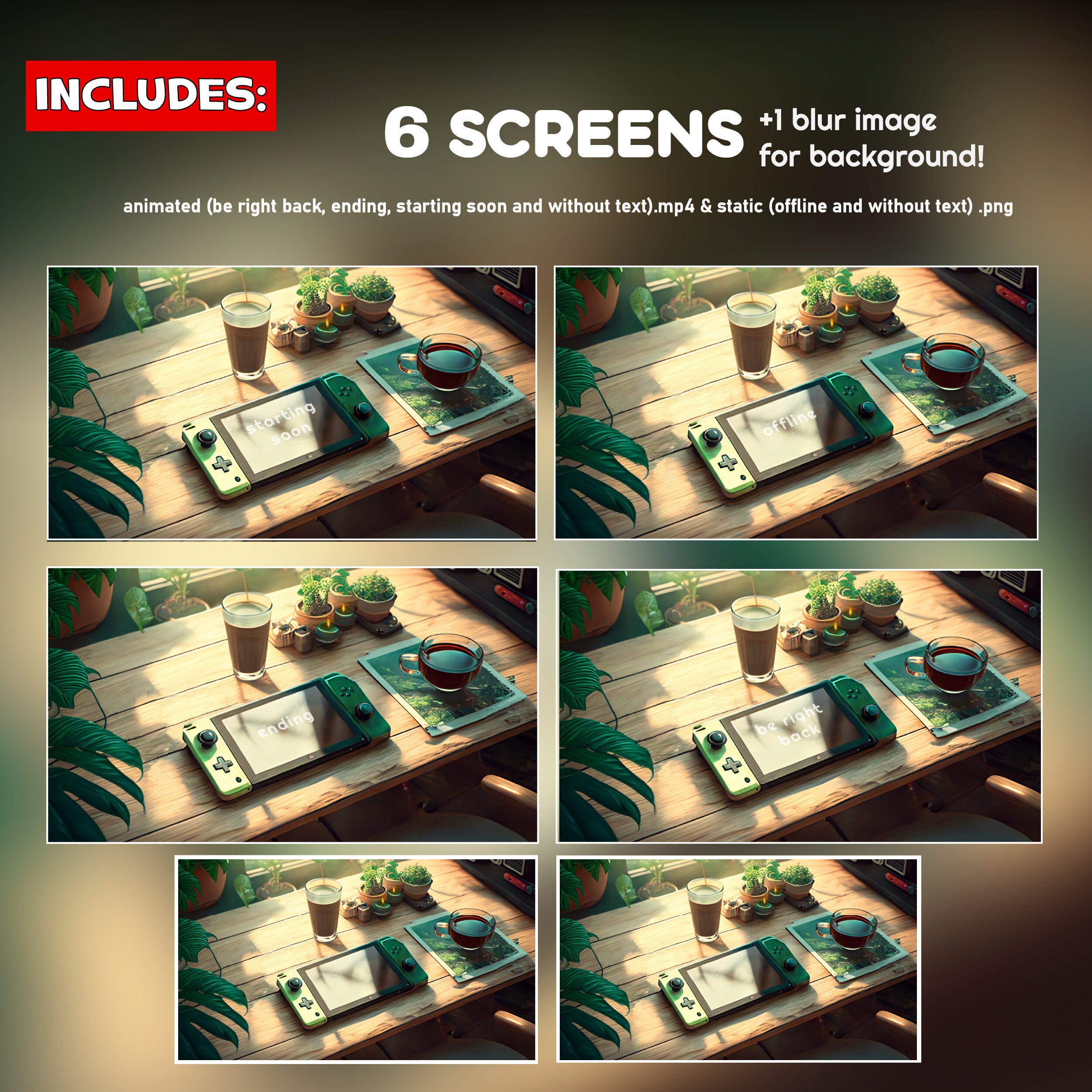 Cozy Gaming Console Twitch Overlay Animated Package Cute Screens ...