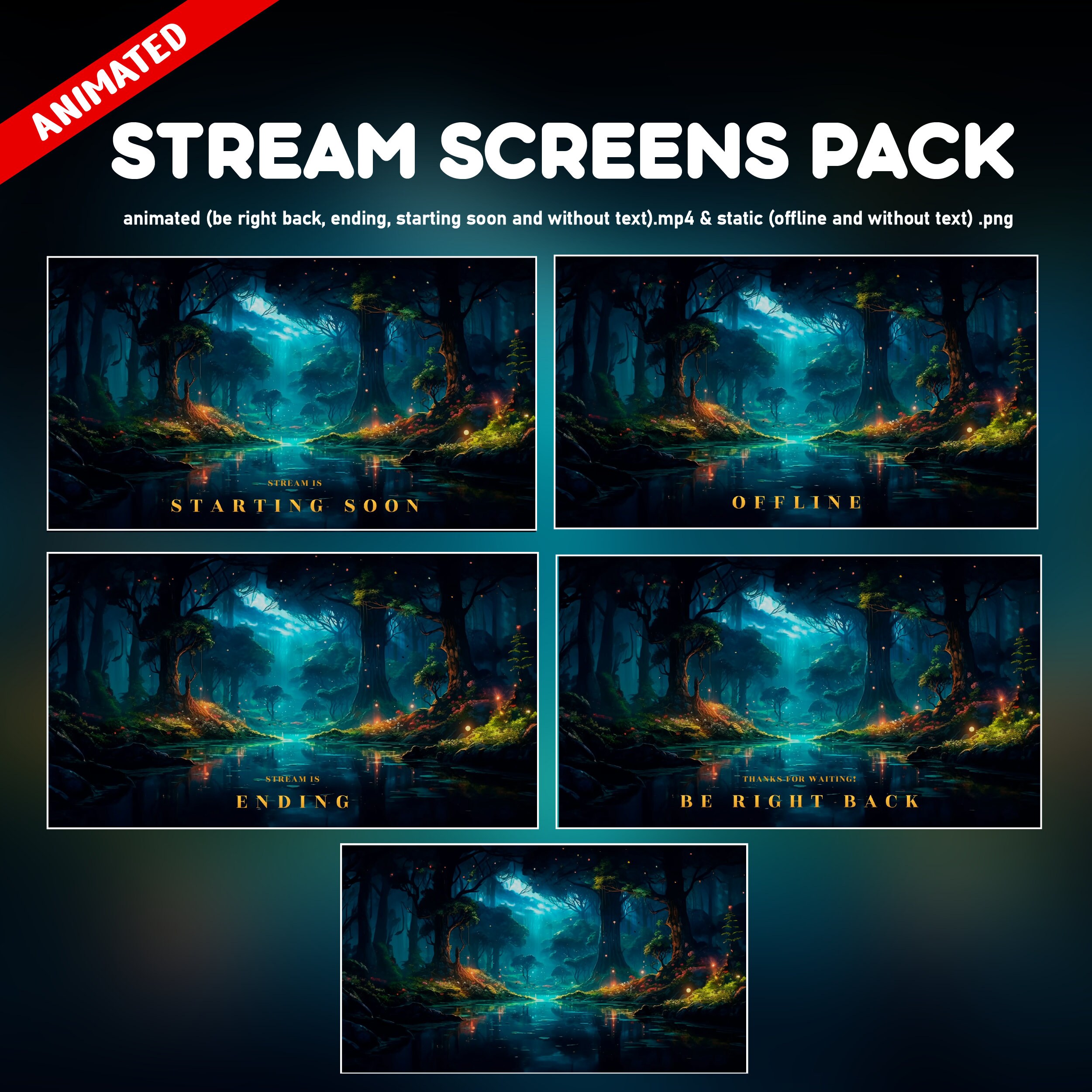 Landscape Fantasy Forest Twitch Overlay Animated Pack - Whimsical ...