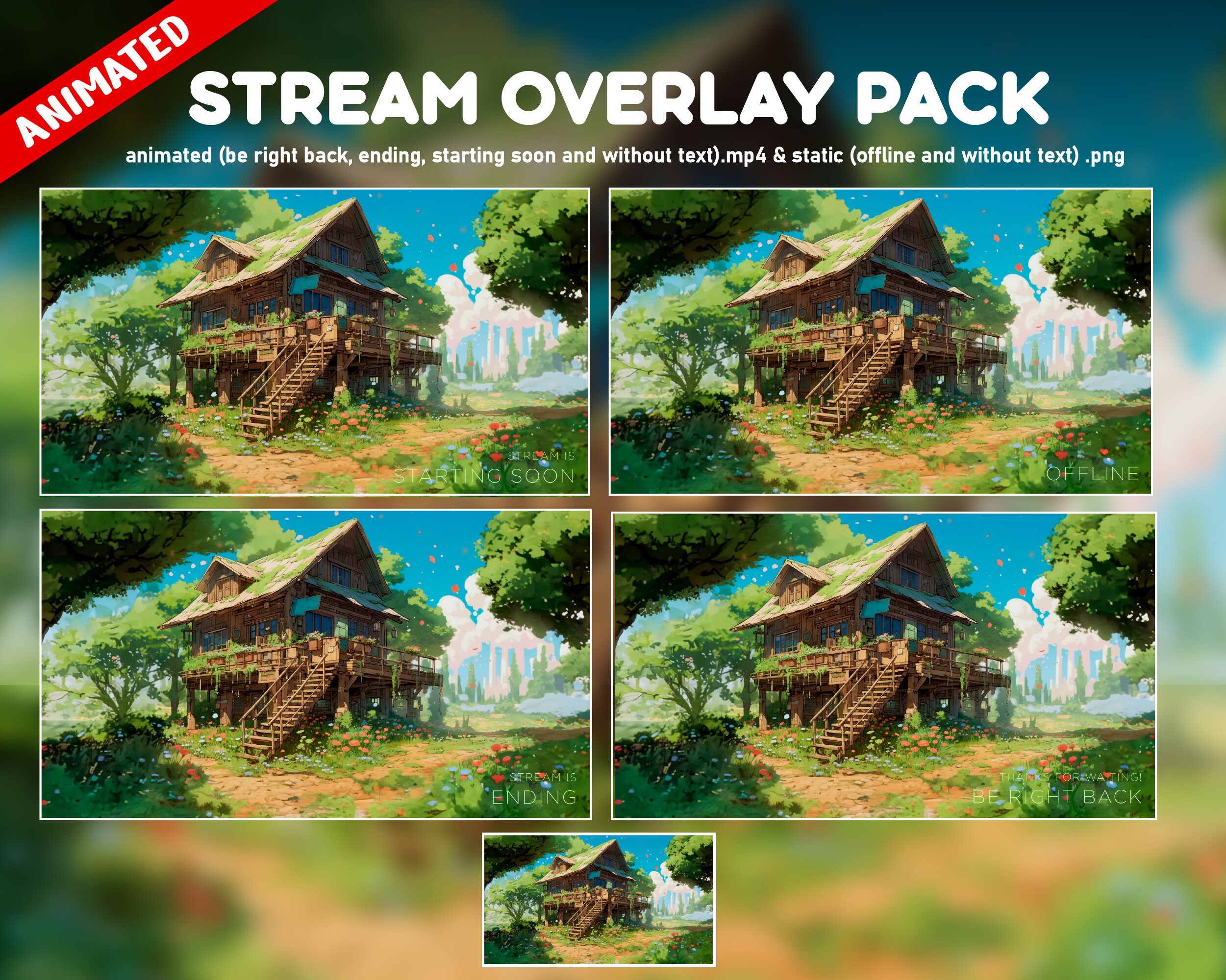 Nature Twitch Overlay Animated Package Forest Anime Overlay - Etsy ...
