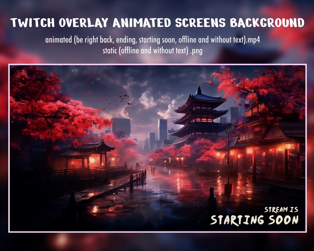 Japan Overlay Animated Twitch Asian City at Night Background - Etsy