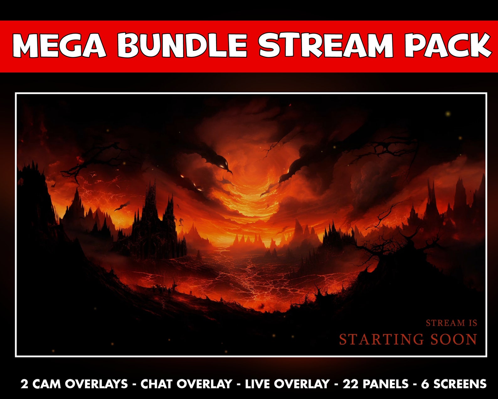 Diablo Hell Inferno Twitch Overlay Animated Pack Dark Fire Inferno ...