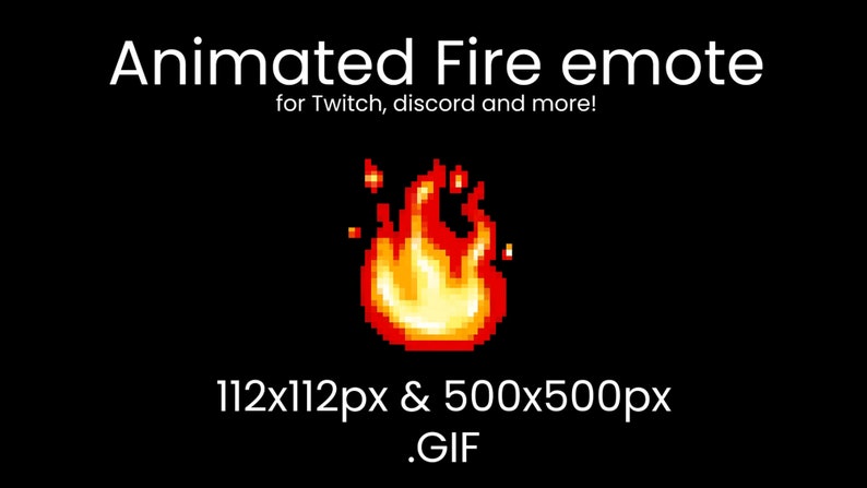 FIRE Animated Emote - Stream Discord Y Twitch - Hot Fire Sticker for ...