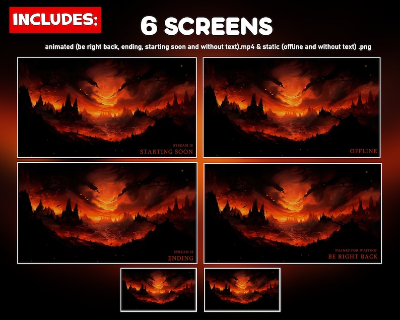 Diablo Hell Inferno Twitch Overlay Animated Pack Dark Fire Inferno ...