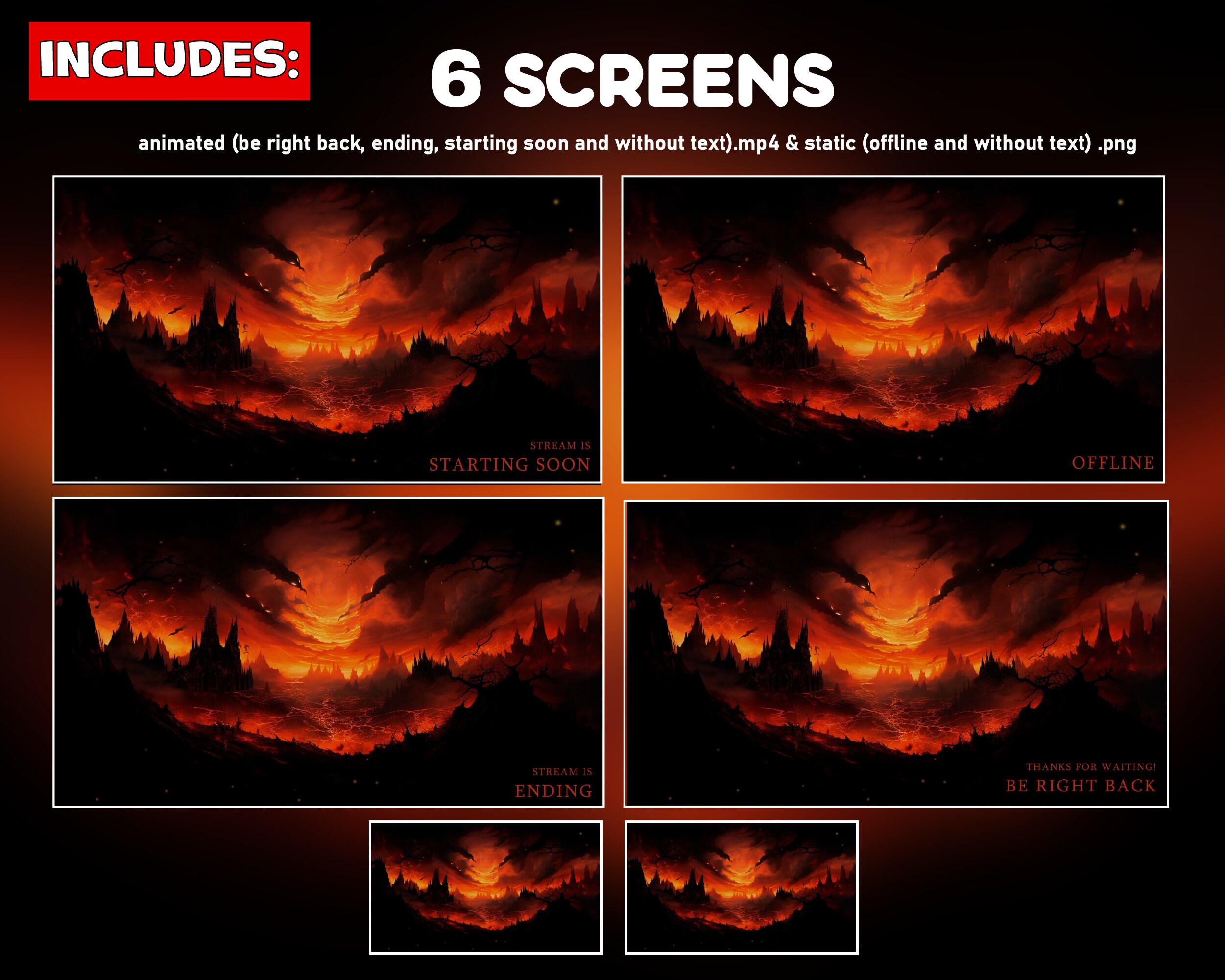 Diablo Hell Inferno Twitch Overlay Animated Pack Dark Fire Inferno ...