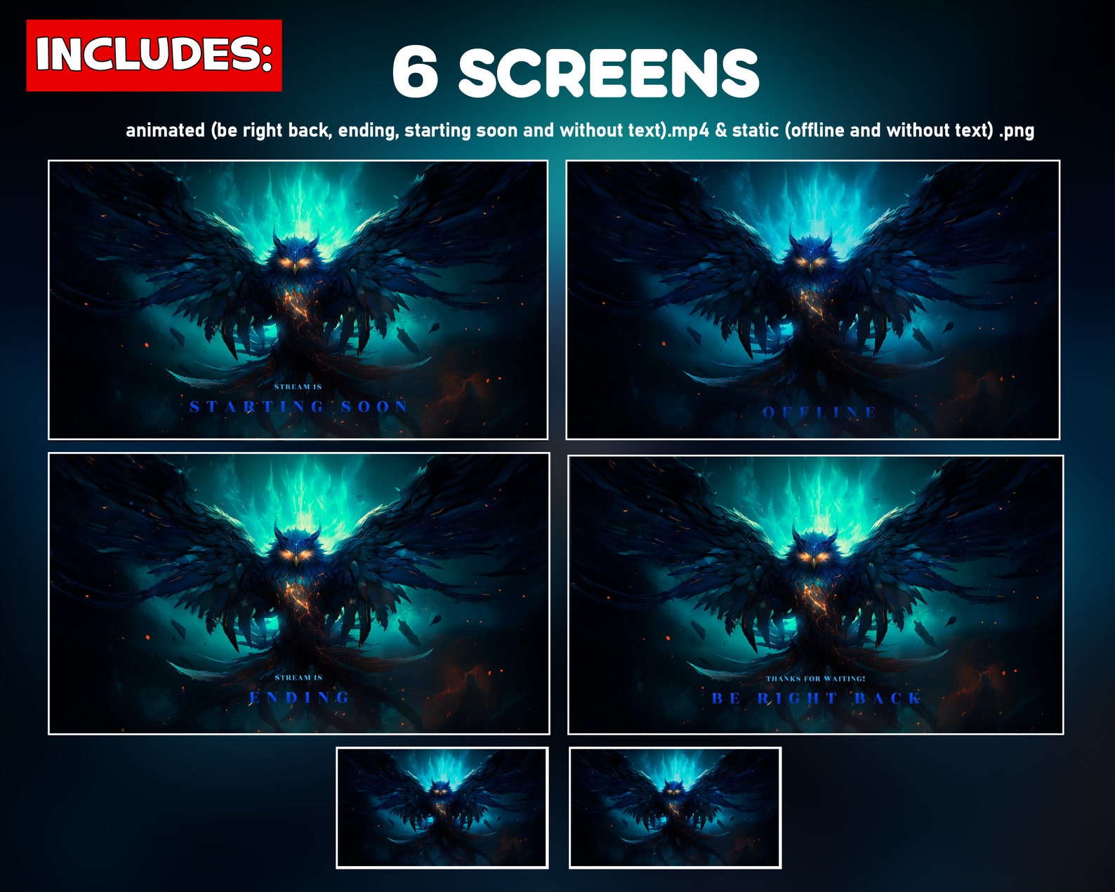 Owl Fantasy Twitch Overlay Animated Pack - Bird Magic Celestial Cozy ...