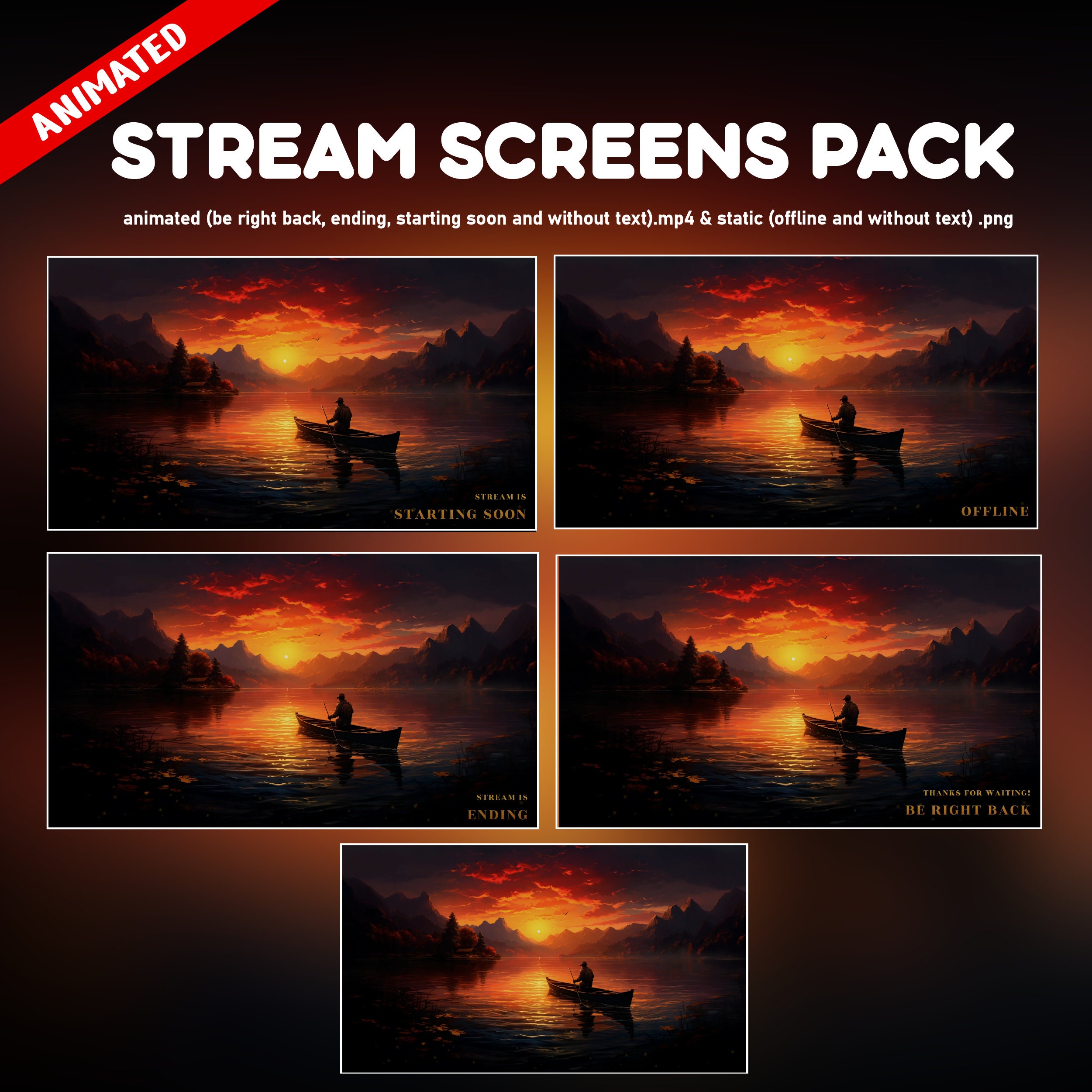 Fishing Boat Twitch Overlay Animated Pack - Fisher Boat River ...