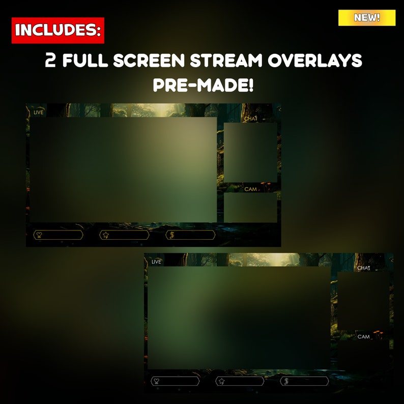 Forest Twitch Overlay Animated Pack - Plants Forest Nature Background ...