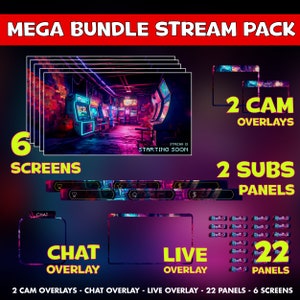 Retro Twitch Overlay Animated Pack - Inspired 80s Videogame Arcade ...