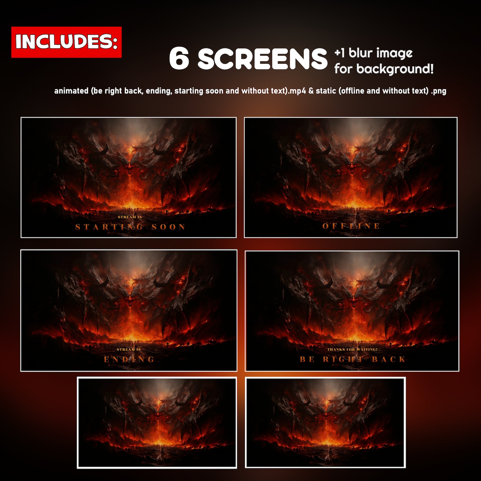 Diablo Twitch Overlay Animated Pack - Inferno Screens Fire Stream ...